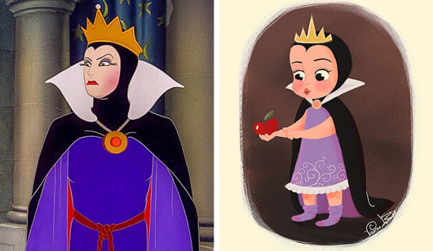 Artists imagined Disney Villains as babies, the results are innocent ...