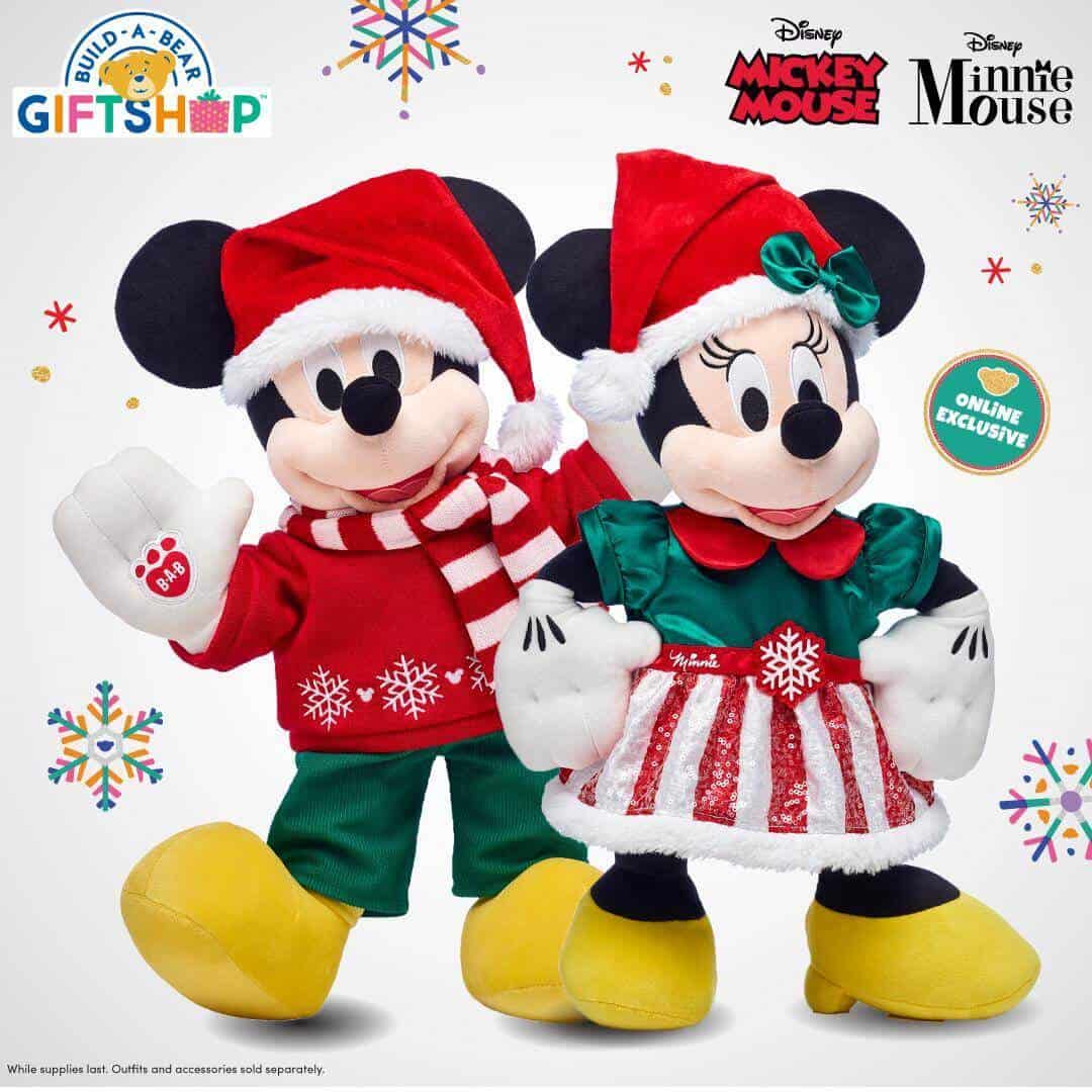 Spread holiday cheer with these NEW Mickey and Minnie Build-A-Bears ...