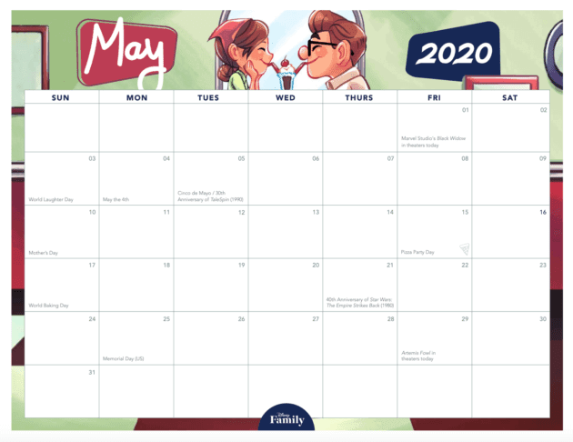 Start The New Year With This Printable 2020 Disney Calendar