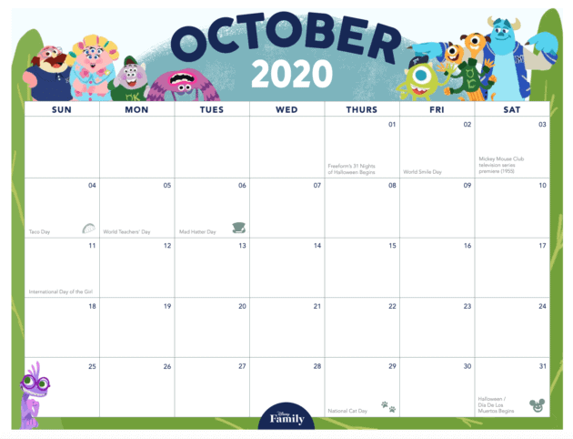 Start The New Year With This Printable 2020 Disney Calendar