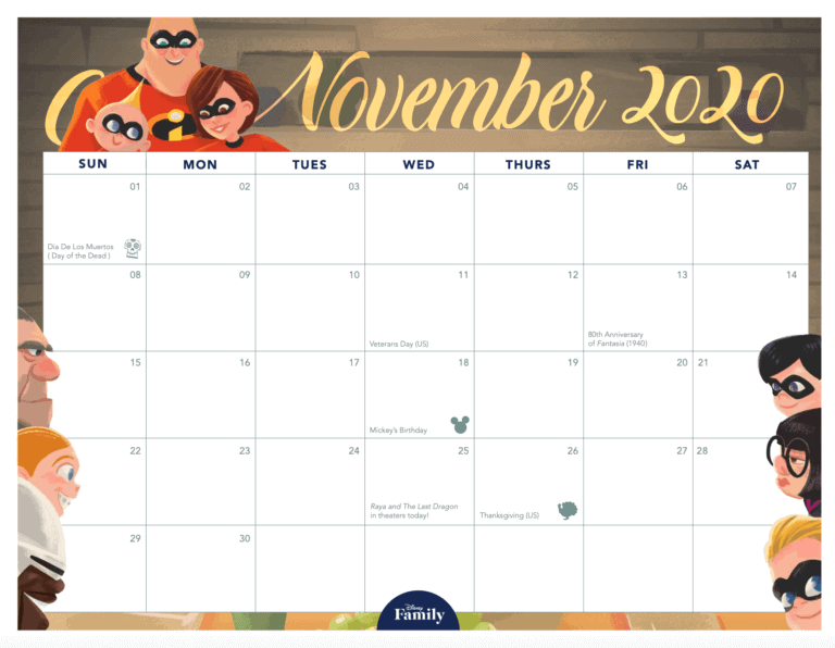 Start The New Year With This Printable 2020 Disney Calendar