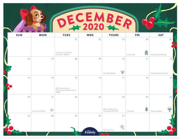Start The New Year With This Printable 2020 Disney Calendar