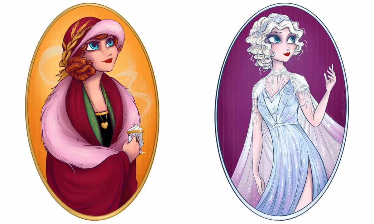 These Glitzy Drawings of 1920s Disney Princesses Are the Bee's Knees!