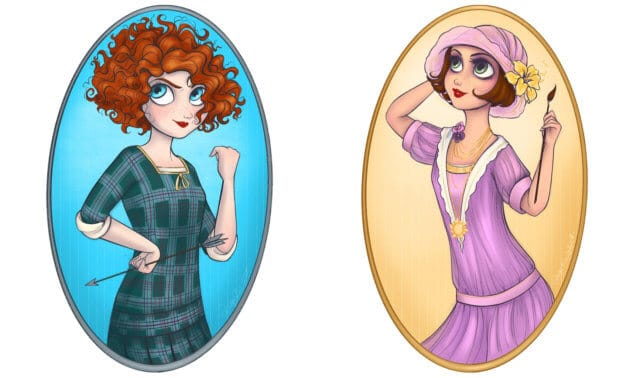 These Glitzy Drawings of 1920s Disney Princesses Are the Bee's Knees!