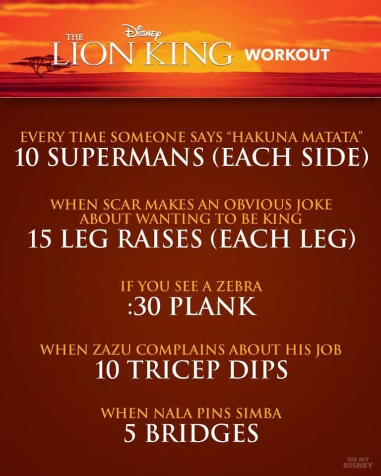 Workout to Your Favorite Disney Movies With This Disney Movie Workout ...