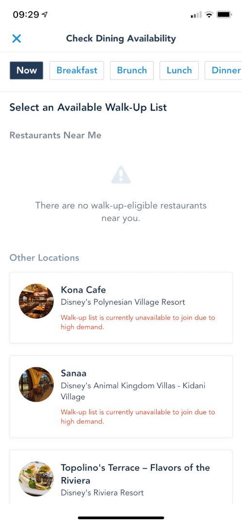 Walk-Up Dining Waitlist Now Available for WDW Restaurants
