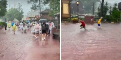 Guests Seen Swimming in Flooded Magic Kingdom Walkway