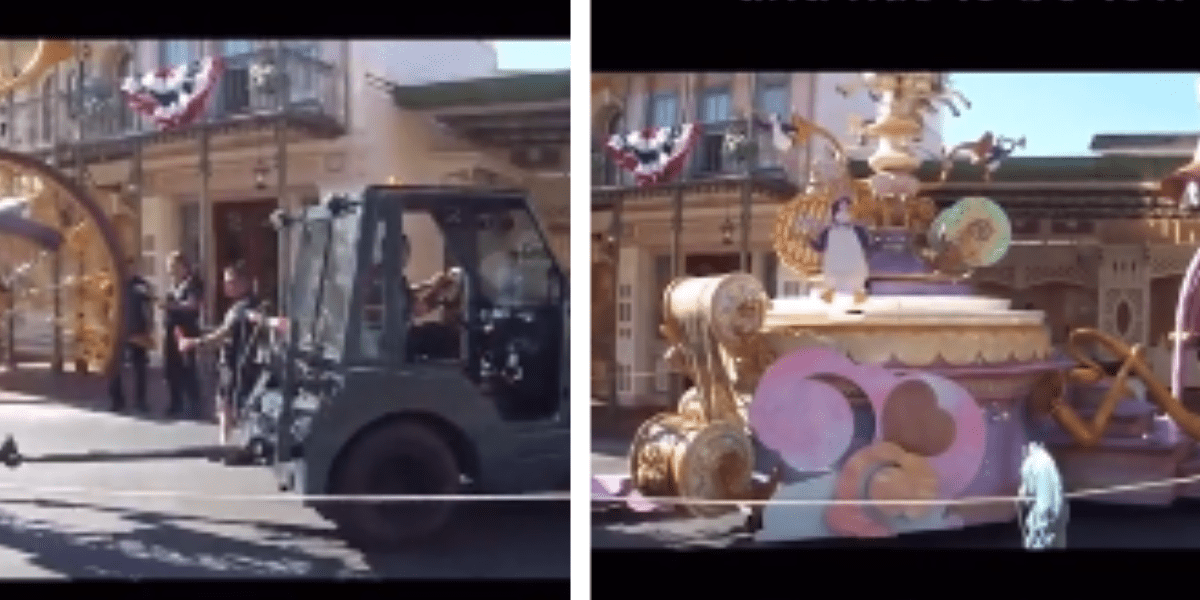 VIDEO: Disney Parade Float Breaks Down, Has To Be Towed Out