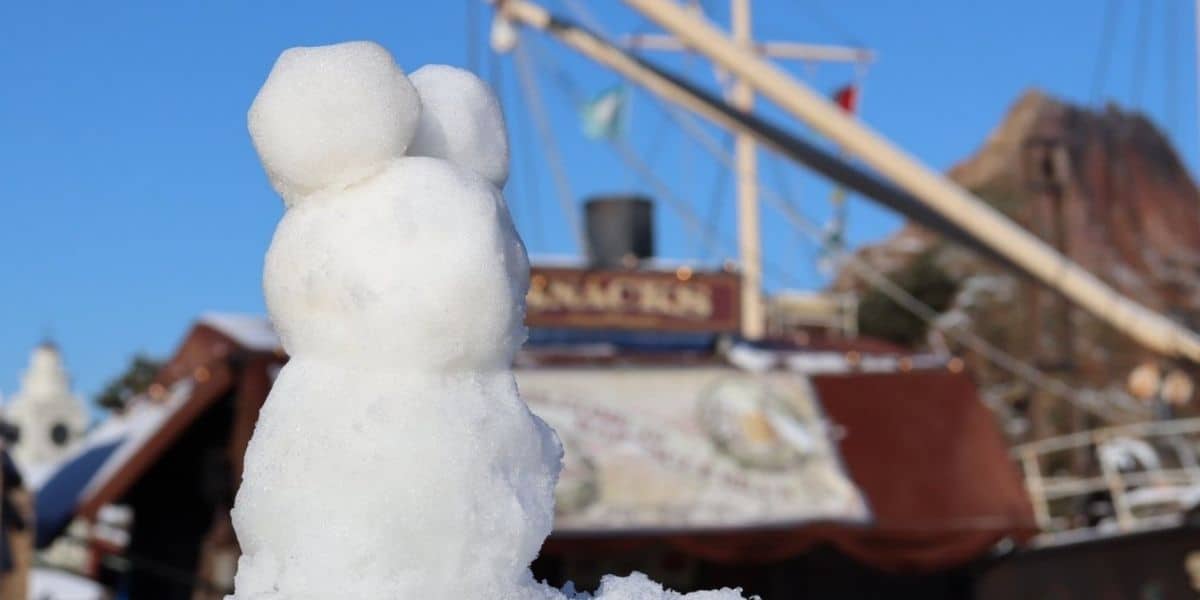 Massive Snowfall at Disney Leaves Snow Mickeys Covering Park