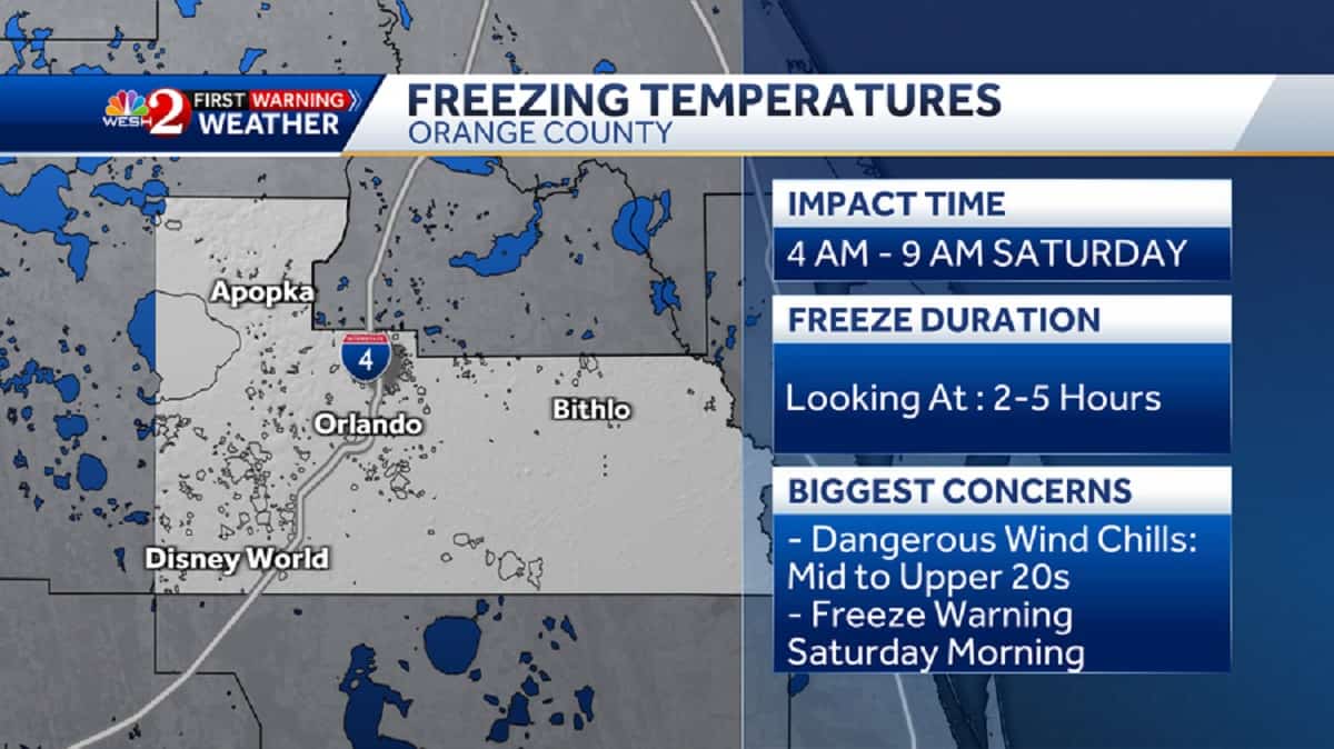 Central Florida Receives Freeze Warnings for This Holiday Weekend ...